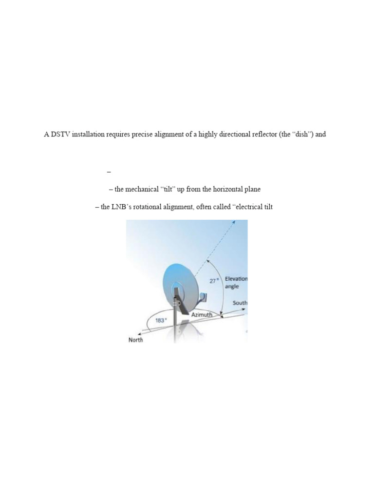 DSTV Satellite Dish Installation Report | PDF | Cable Television ...