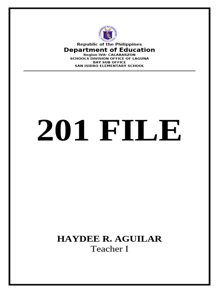 San Isidro Elementary School 201 File | PDF