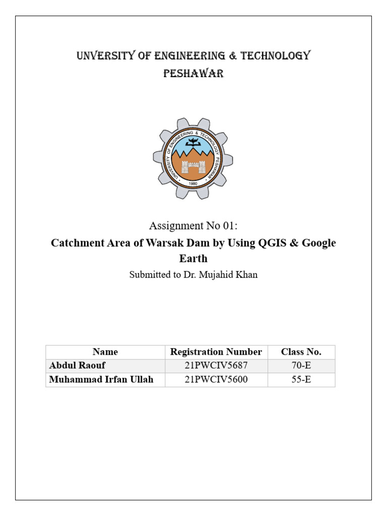 Catchment Area Analysis of Warsak Dam | PDF | Geographic Information ...