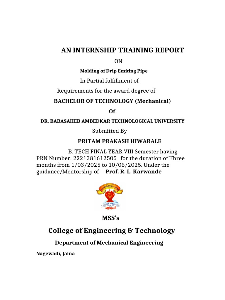 Internship Report Certificate Acknowledgement Index | PDF | Cognition | Learning