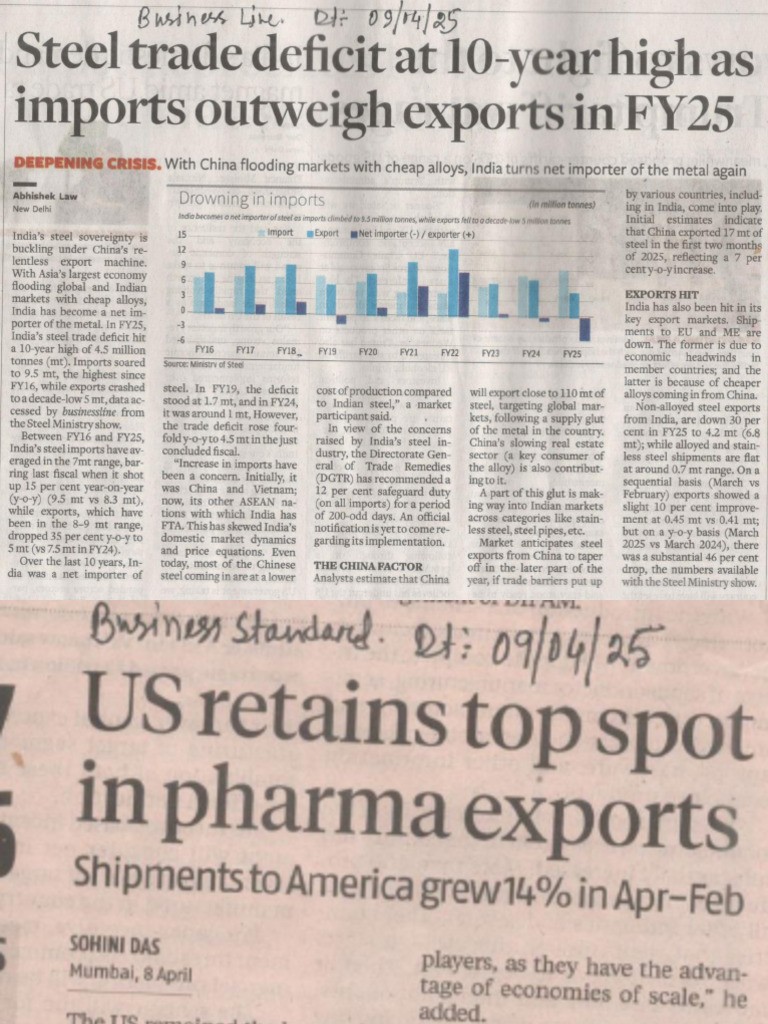 Indias Foreign Trade Report Week 08.04.2025 To 14.04.2025 | PDF