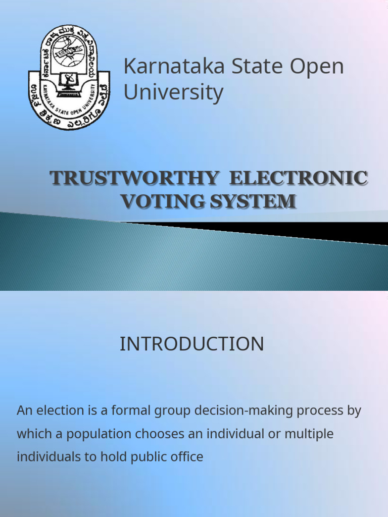 Trustworthy Electronic Voting System | PDF | Software | Computing