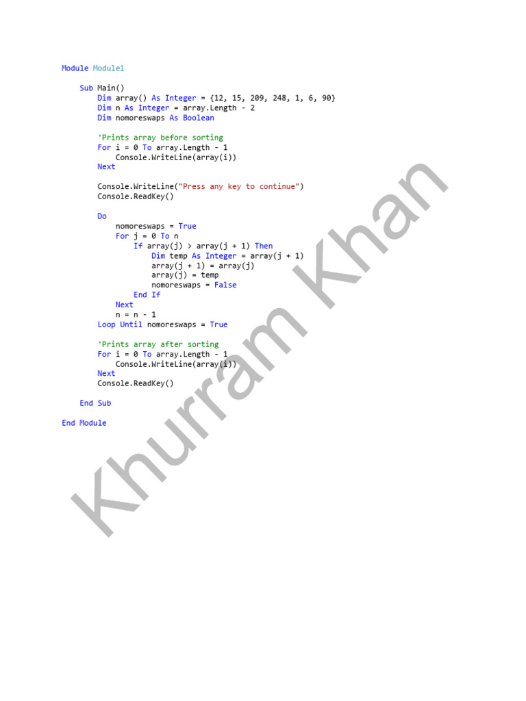Bubble Sort | PDF