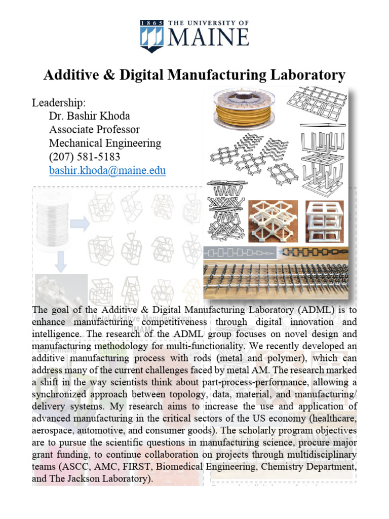 Additive and Digital Manufacturing Lab UMaine | PDF