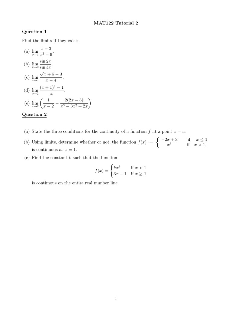 Tutorial Limits | PDF
