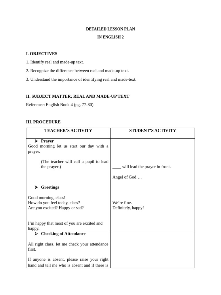 English 2 Real and Made-Up | PDF