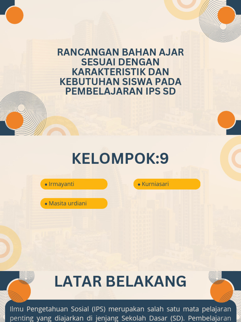 Rancangan Bahan Ajar Sesuai Dengan Karakteristik Dan Kebutuhan Siswa Pada Pembelajaran Ips SD ...