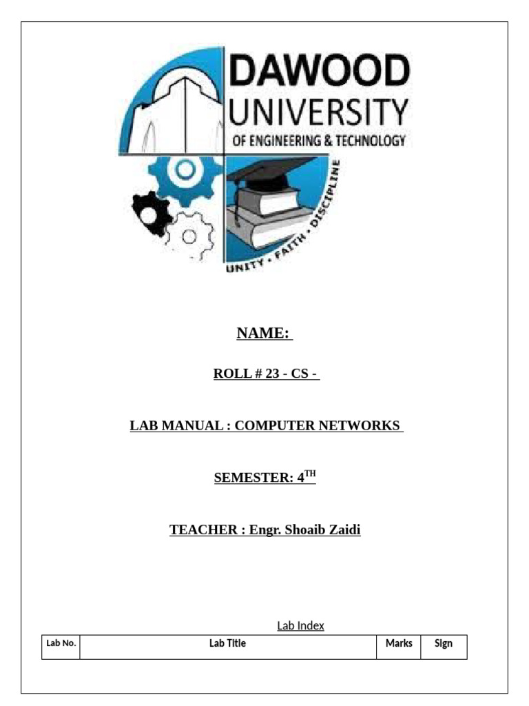 Computer Networks Lab Manual for Semester 4 | PDF | Routing | Internet ...