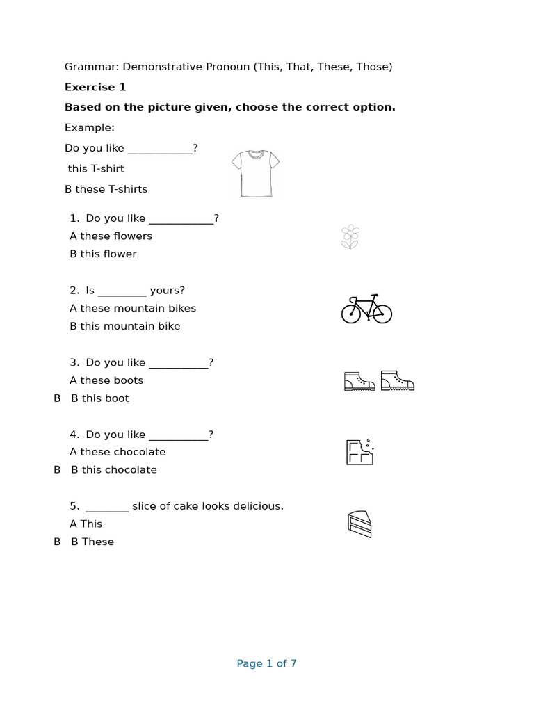 P2 Grammar Demonstrative | PDF