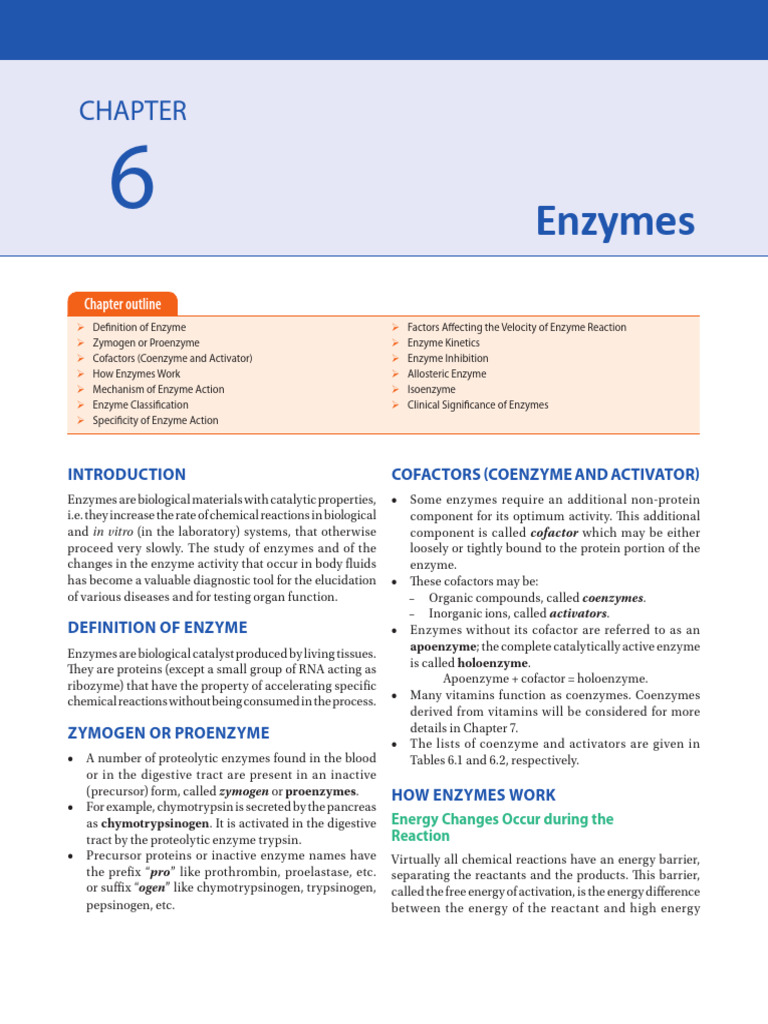 Enzyes | PDF | Enzyme | Cofactor (Biochemistry)