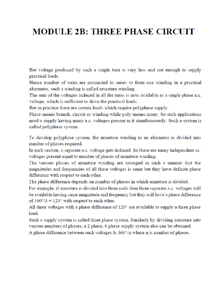 Module 2B - Three Phase Circuits | PDF