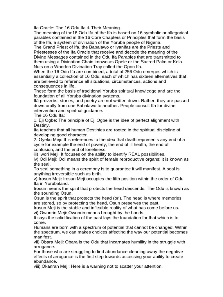 Ifa Oracle | PDF