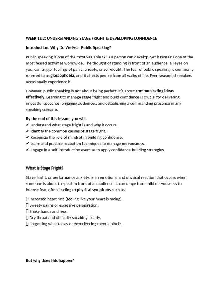 From Fright To Stage Notes | PDF | Public Speaking | Human Voice