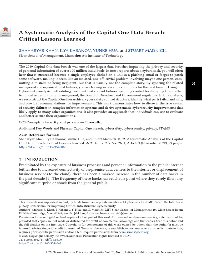 Capital One Data Breach 3546068 | PDF | Computer Security | Security