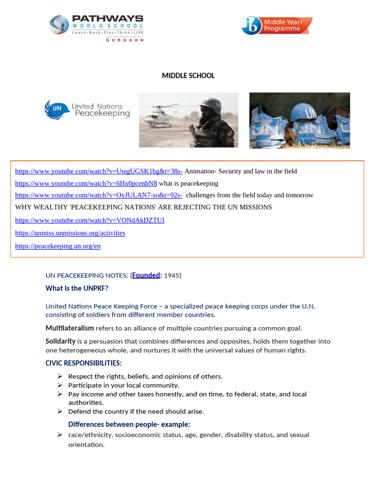 UN Peacekeeping Overview and Challenges | PDF | Peacekeeping | United ...