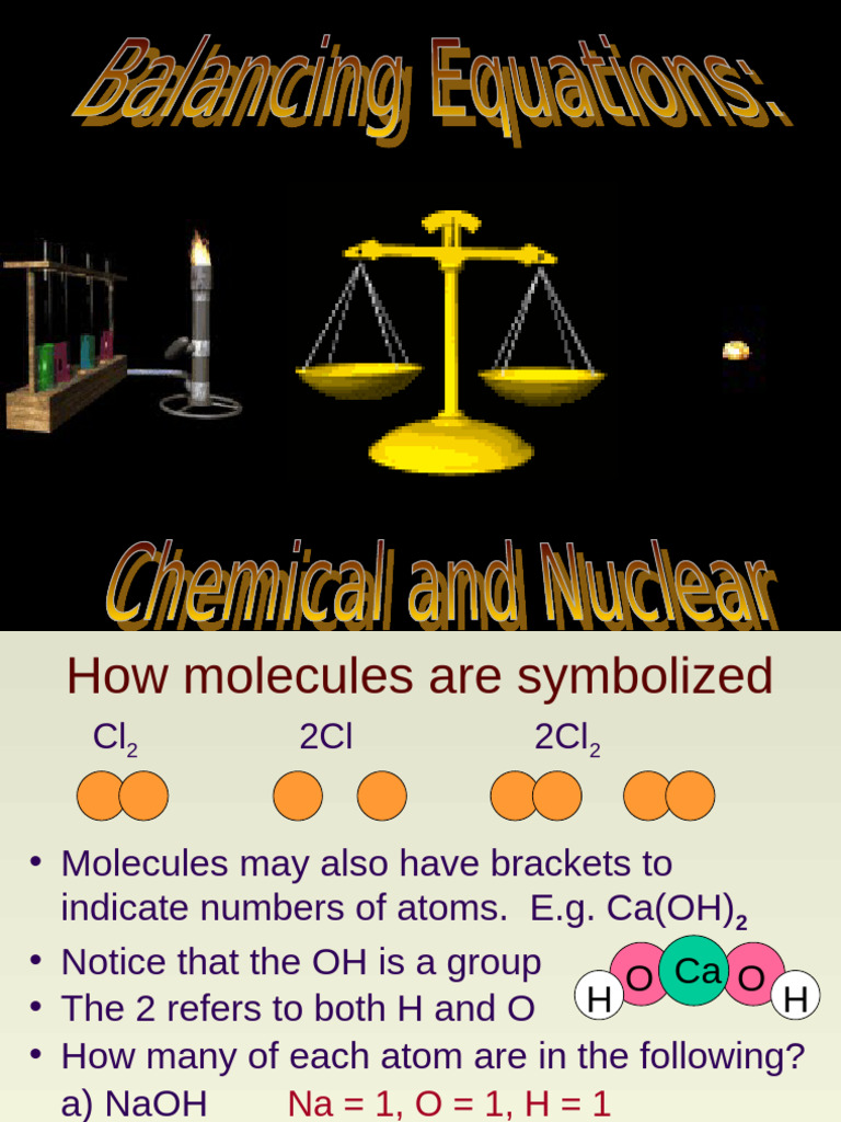 Balancing Equations | PDF | Radioactive Decay | Chemical Elements
