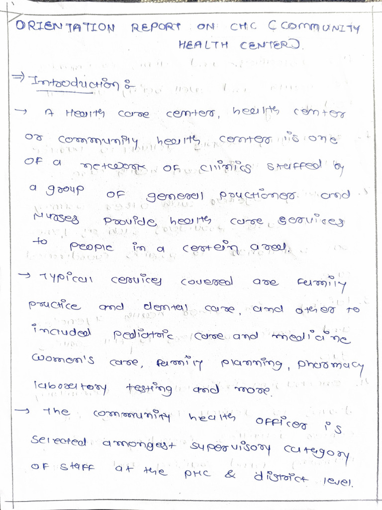 CHC Orientation Report | PDF
