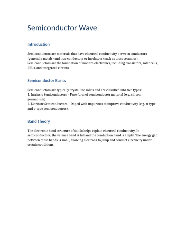 Semiconductor Wave Expanded | PDF | Semiconductors | Electron