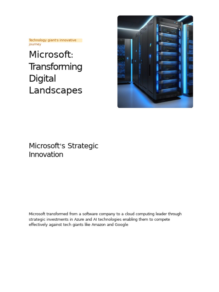 Innovation Excellence - Unraveling The Success Story of Microsoft | PDF | Microsoft | Microsoft ...