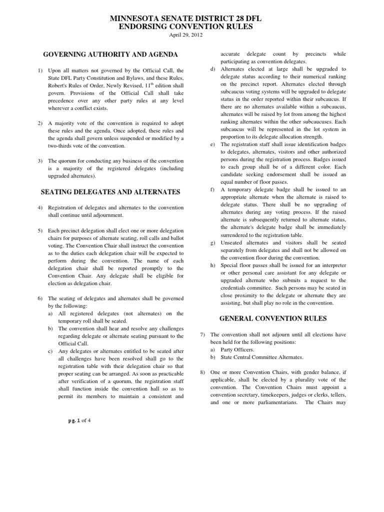 2012 SD-28 Convention Rules | PDF | United States House Of ...
