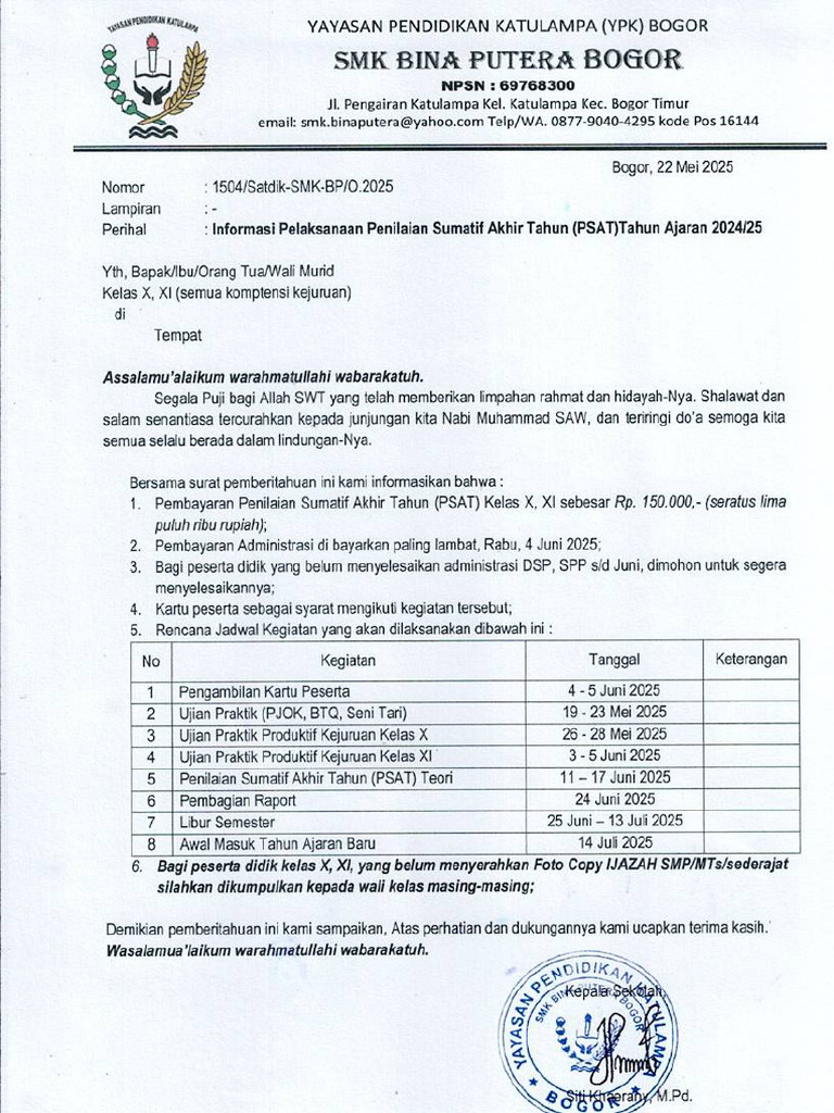 Surat Psat 2025 | PDF