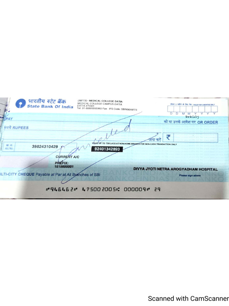 Cancelled Cheque Djna | PDF