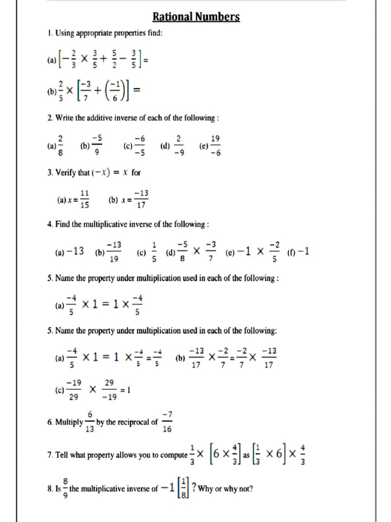 MATHS Assignment Class 8th | PDF | Numbers | Mathematics