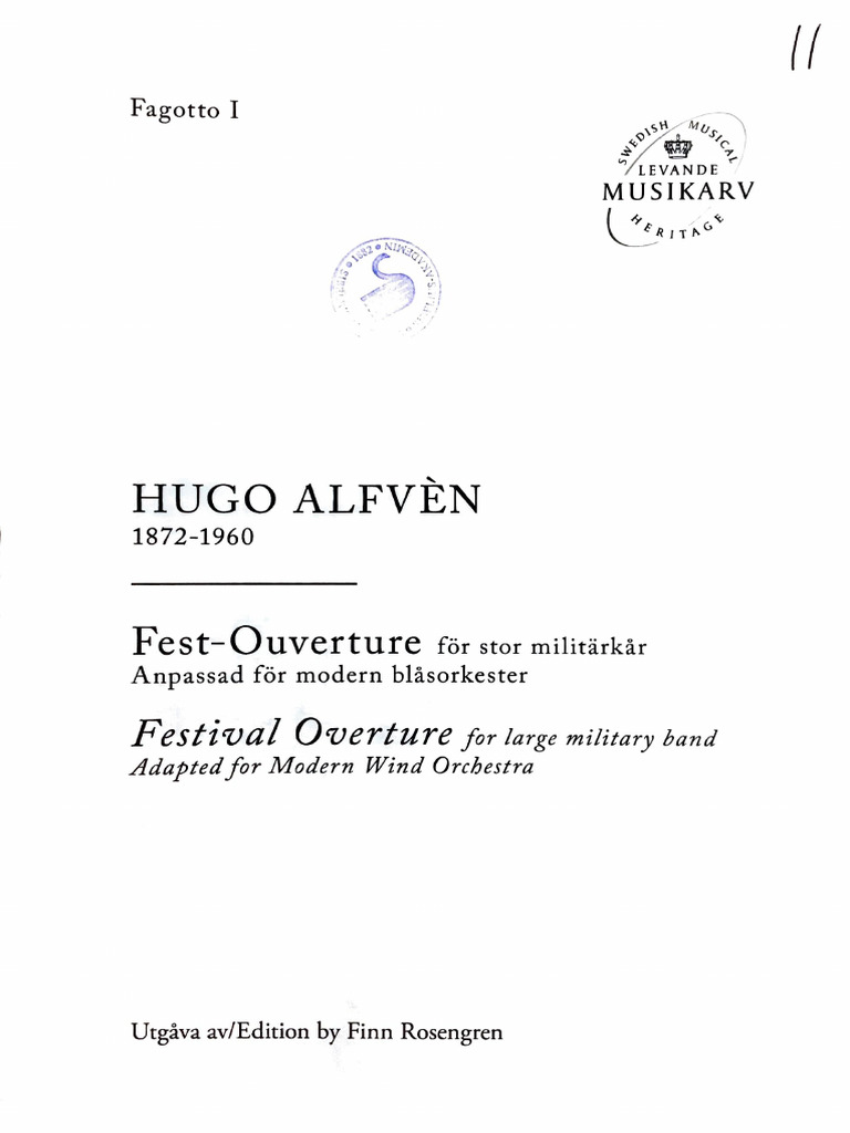 Alfven Fest Ouverture (Arr.) - Fagotto 1 | PDF