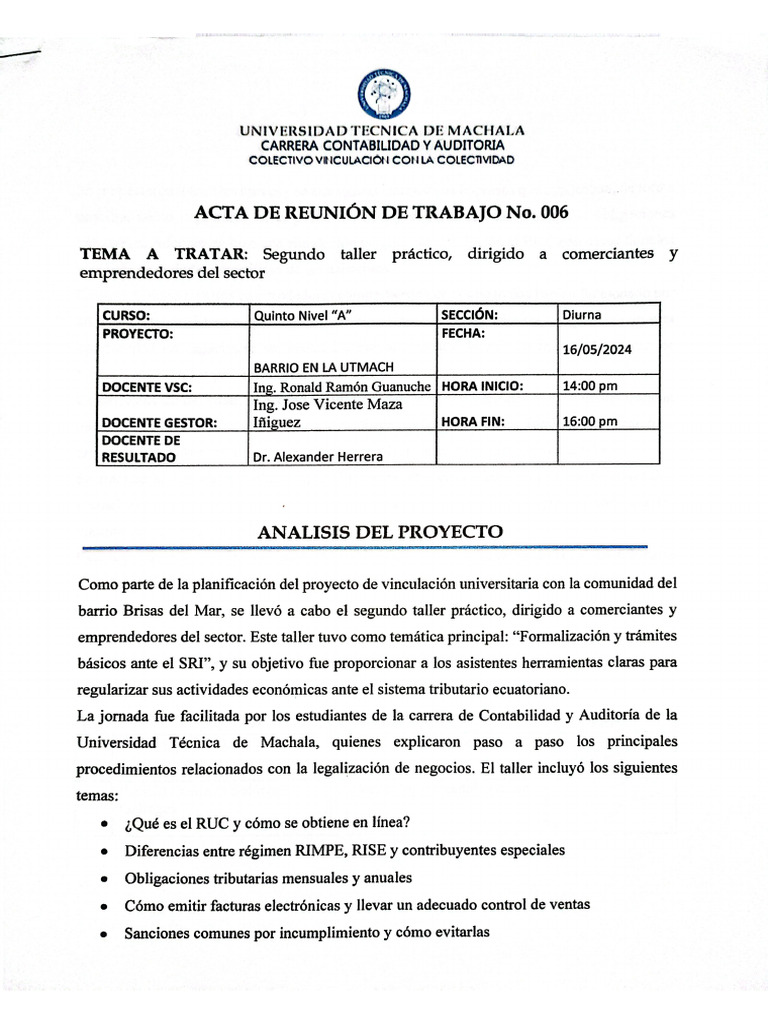 006 Acta de Vinculación | PDF