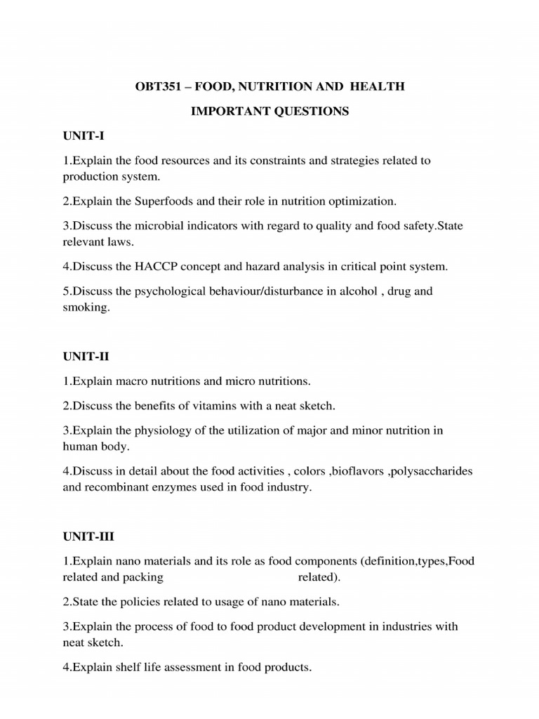 OBT351 Important Questions | PDF