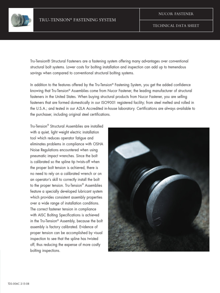 TC Bolts | PDF | Screw | Nut (Hardware)