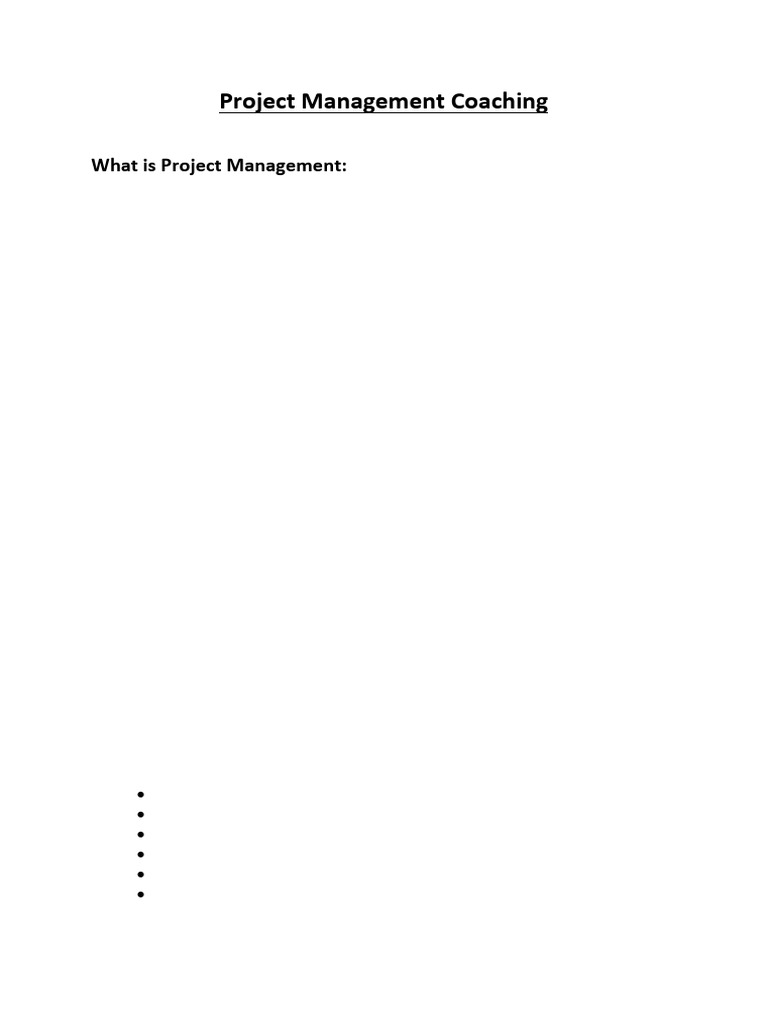 Project Management Coaching Curriculum | PDF | Project Management ...