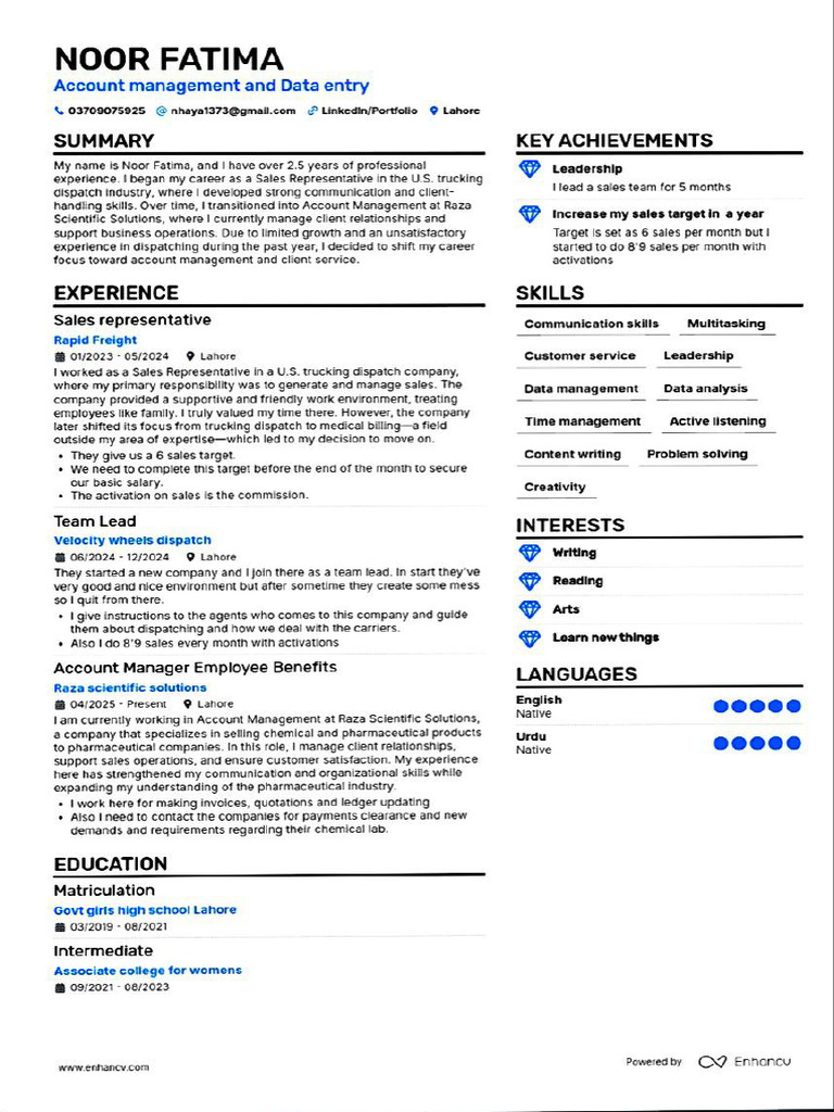 Noor Resume | PDF
