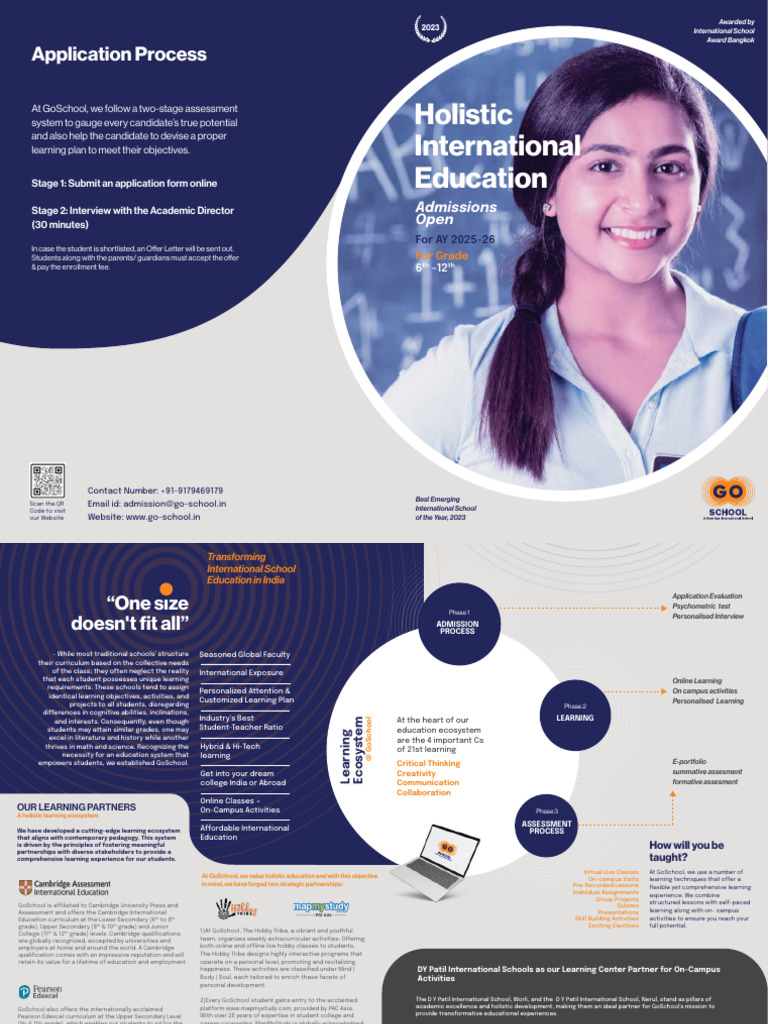 Go School Bochure | PDF | University And College Admission