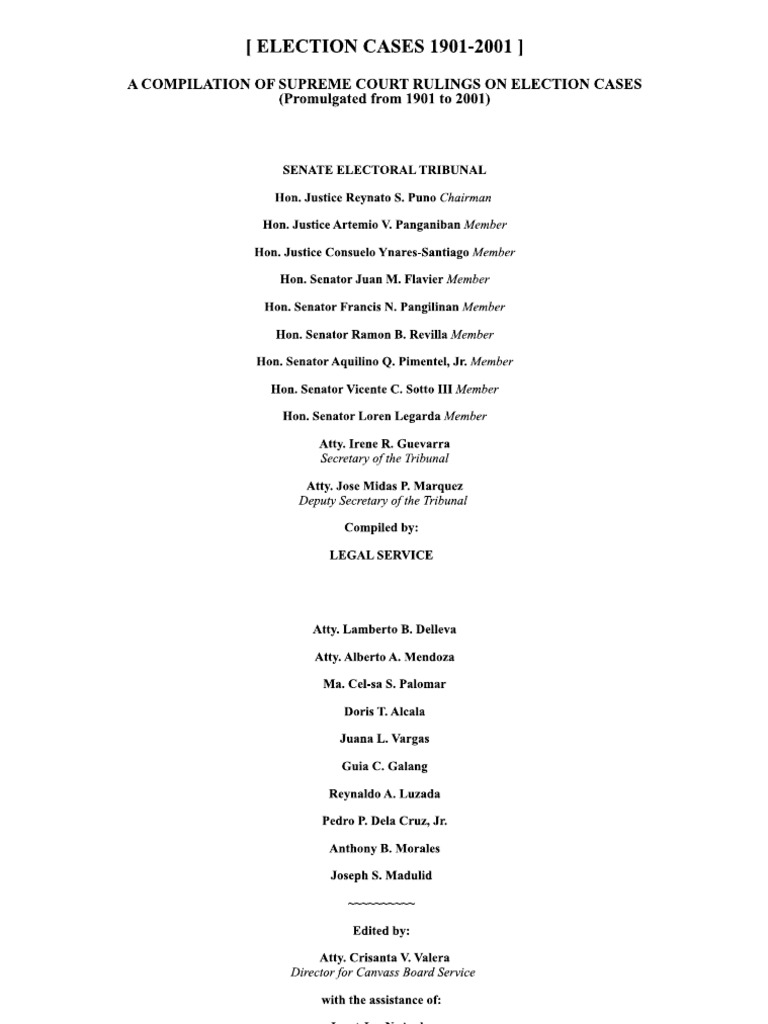 Election Cases Til 2001 | PDF