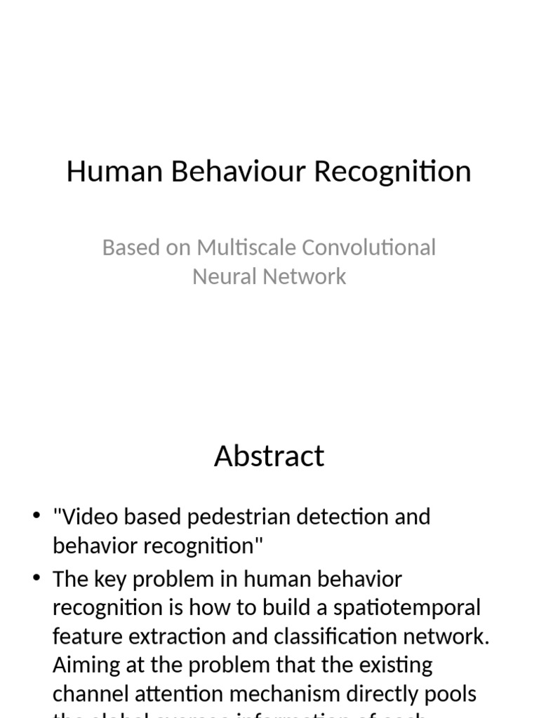 Human Behaviour Recognition Filled Presentation | PDF | Information | Computer Science