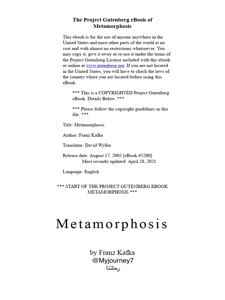 Kafka's Metamorphosis eBook Download | PDF | The Metamorphosis