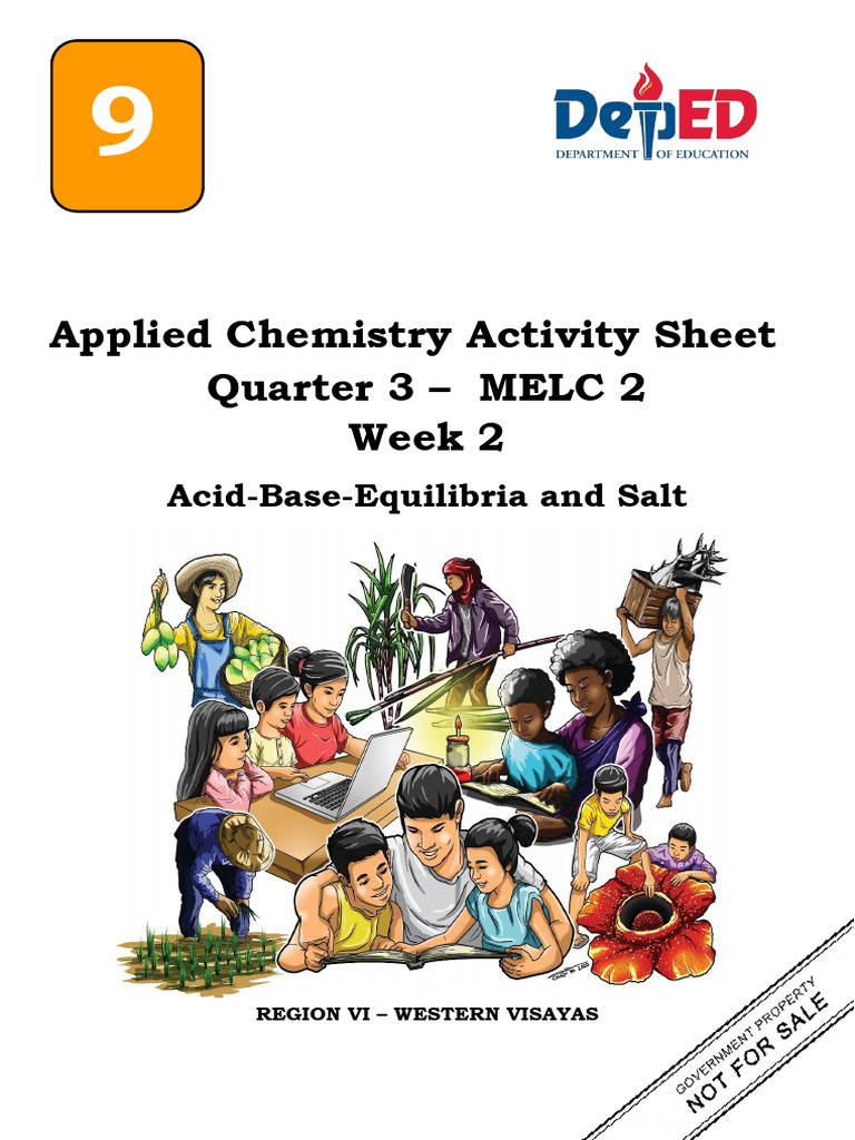 LAS AppliedChem (Grade 9) MELC 2 Q3 Week2 | PDF | Dissociation (Chemistry) | Chemical Equilibrium