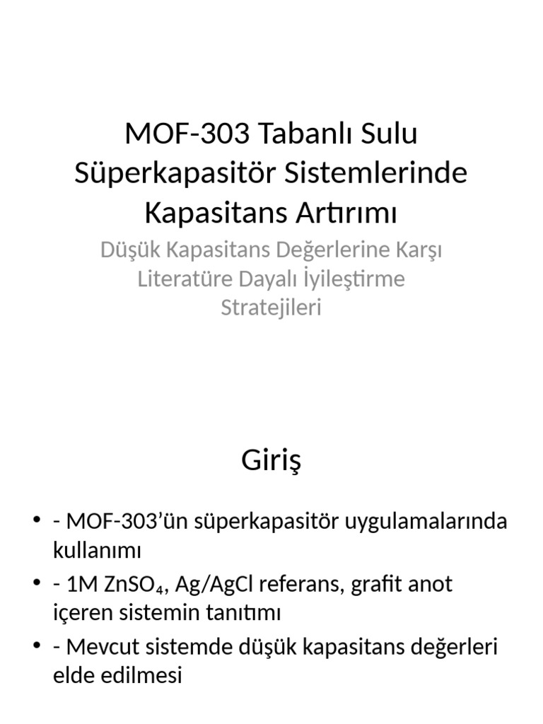 MOF-303 Supercapacitor Strategies | PDF