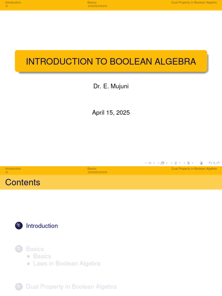 CHAPTER 1 BOOLEAN ALGEBRA (Introduction To Boolean Algebra & Basics of ...