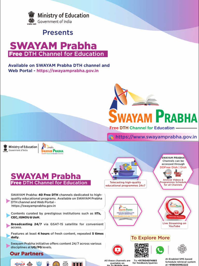 Swayam Prabha 40 Educational Channels | PDF | Satellite Television ...