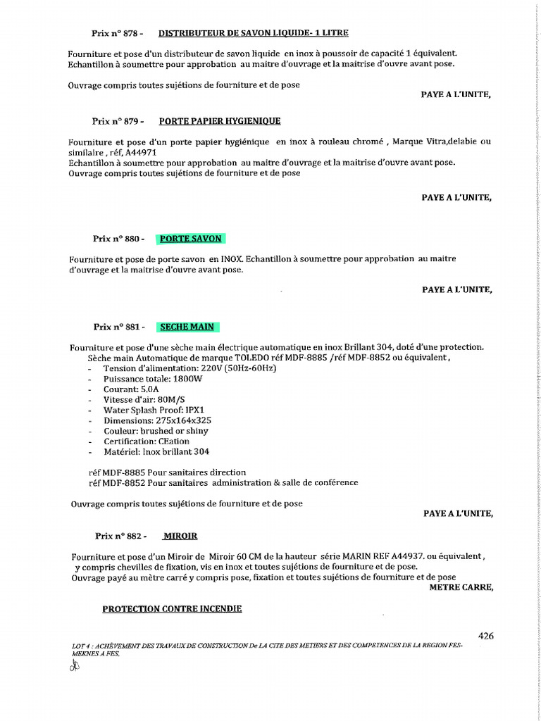 Descriptif - Seches Main & Porte Savon | PDF