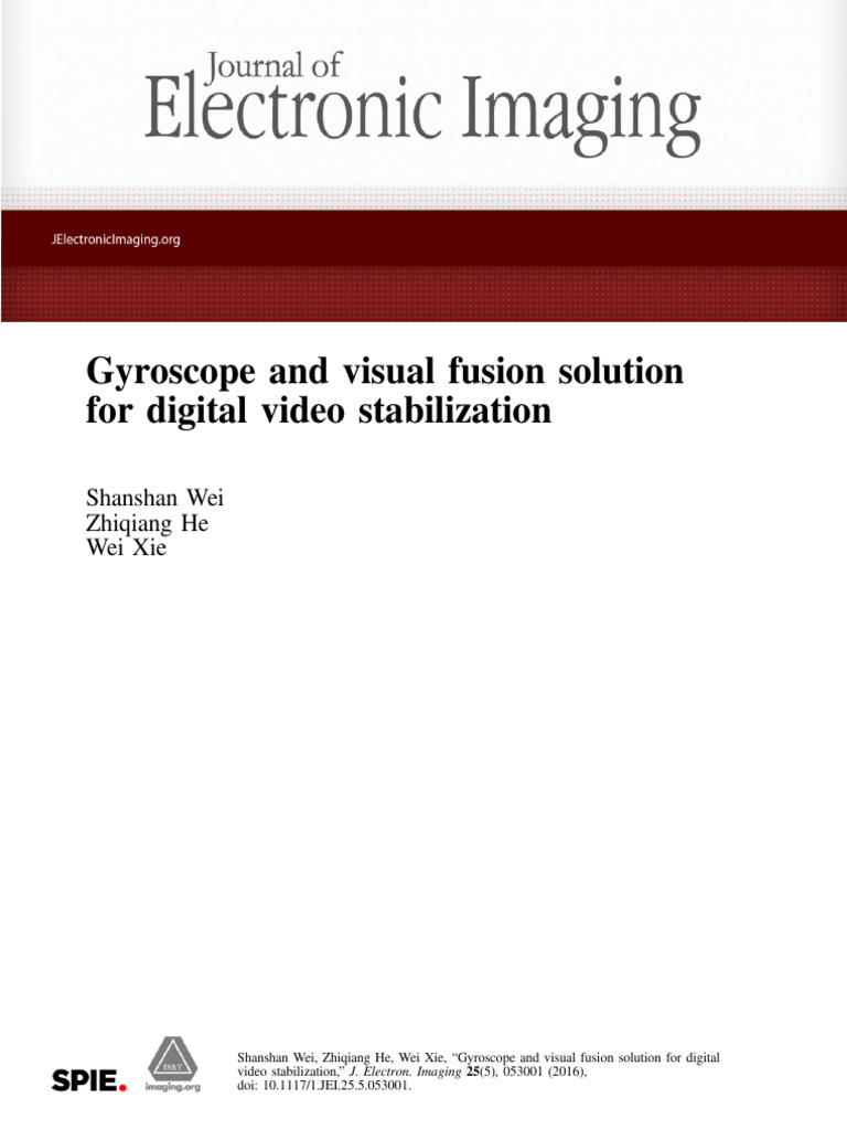 Gyroscope and Visual Fusion | PDF | Inertial Navigation System | Gyroscope