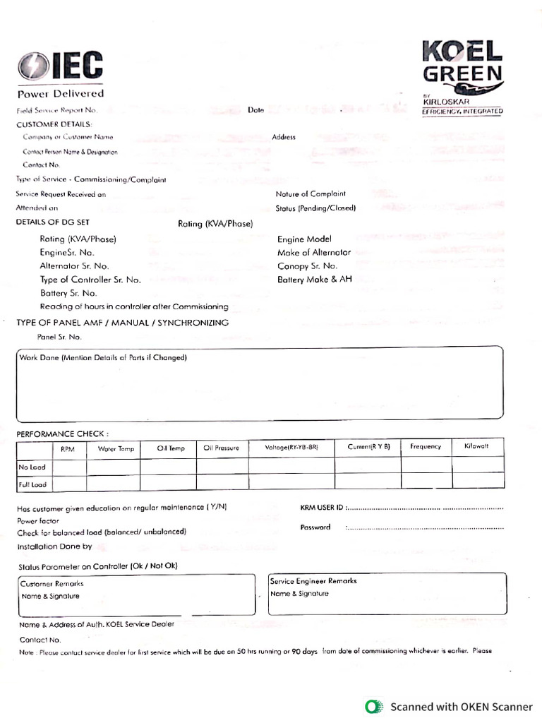 Comm - Report Blank | PDF