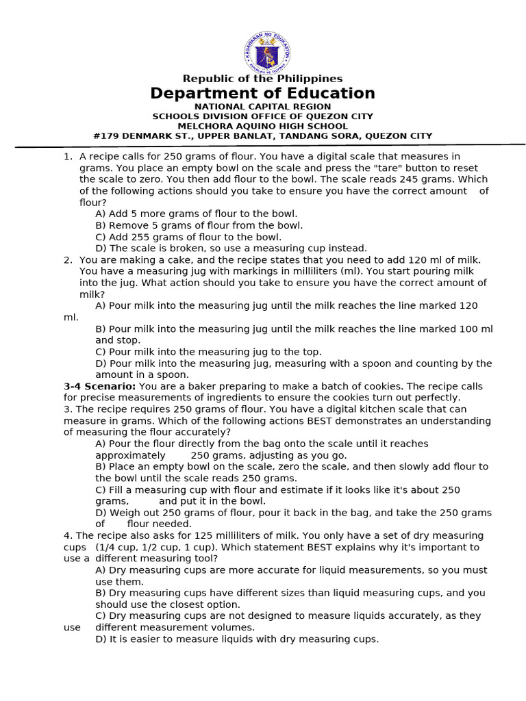Bread & Pastry Production Ncii Exam | PDF | Cupcake | Breads