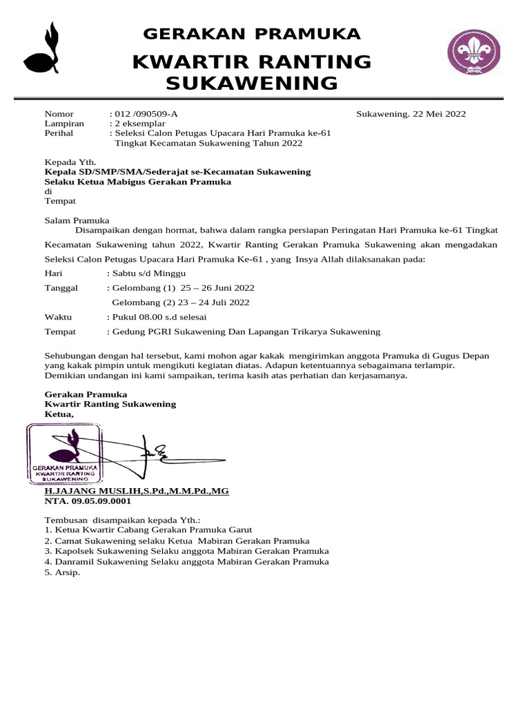 Surat Pasbara 2022 | PDF