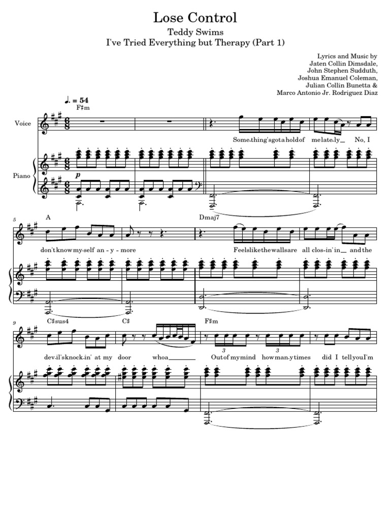 Lose Control - Teddy Swims | PDF