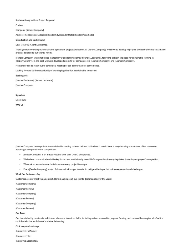 Sustainable Agriculture Project Proposal | PDF | Performance Indicator ...
