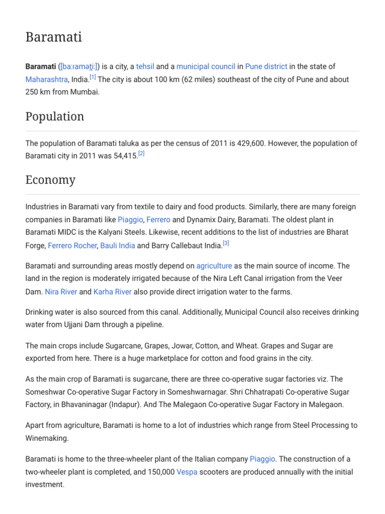 Baramati - Wikipedia | PDF