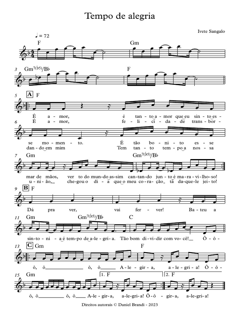 Tempo de Alegria - Ivete Sangalo (F) | PDF